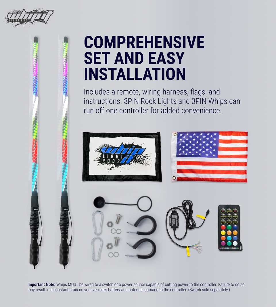 MagLink LED Whips - Easy Magnetic Base for Off-Road Lighting – Whip It ...